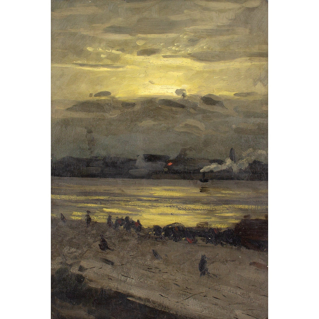 Ole Juul, Evening Landscape With River