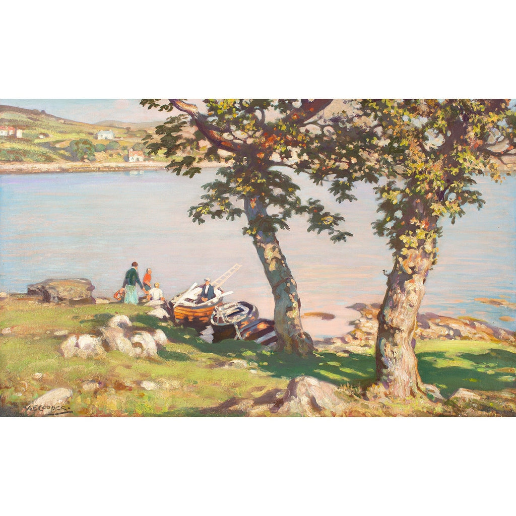 Alfred Egerton Cooper, A Scottish Loch With Figures & Rowing Boat