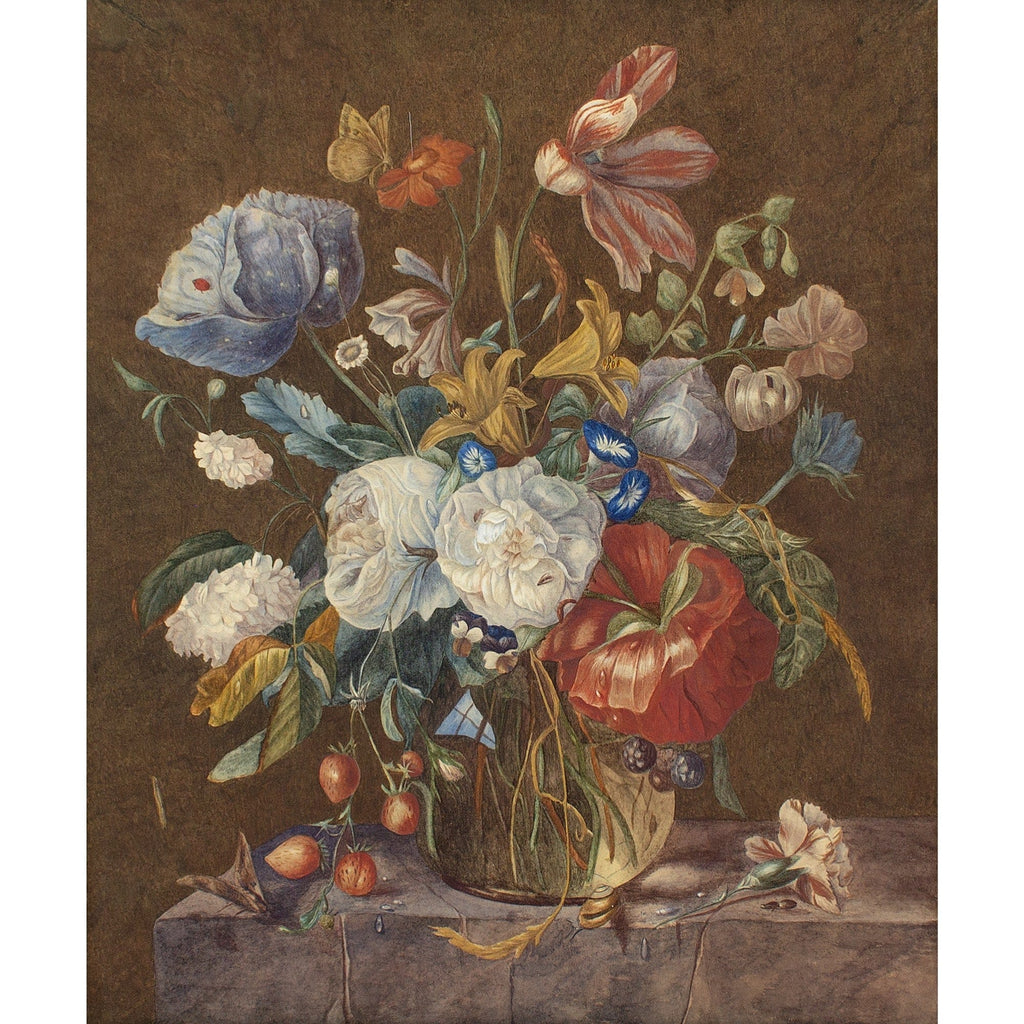 Jane Sophia Robson After Jacob Van Walscapelle, Flowers In A Glass Vas ...