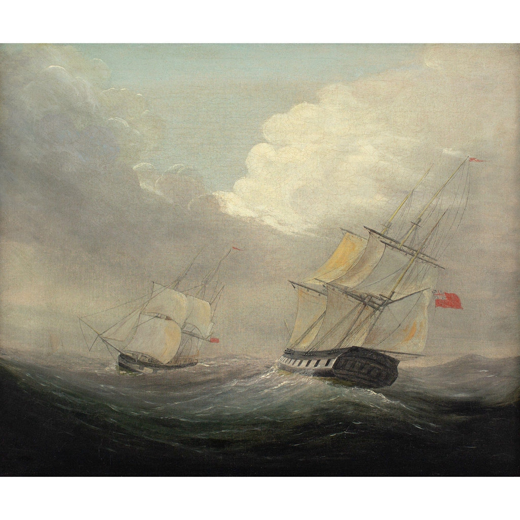 Mid-19th-Century British School, Ships In A Turbulent Sea – Brave Fine Art