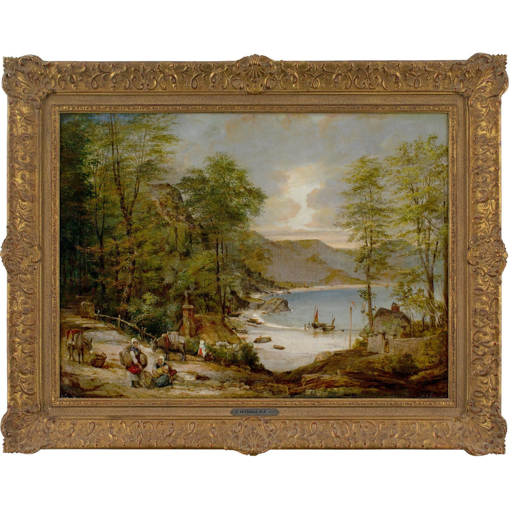 Edward William Cooke RA, West-Country Cove With Cottages, Family & Don ...