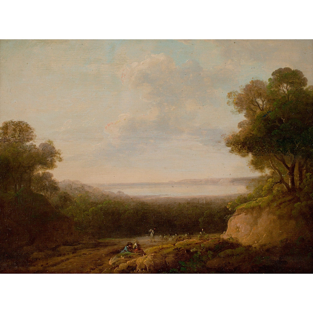 John Rathbone, Landscape With Lake, Track & Figures