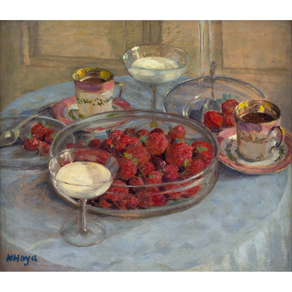 Karl Hayd, Still Life With Strawberries & Tea Service – Brave Fine Art