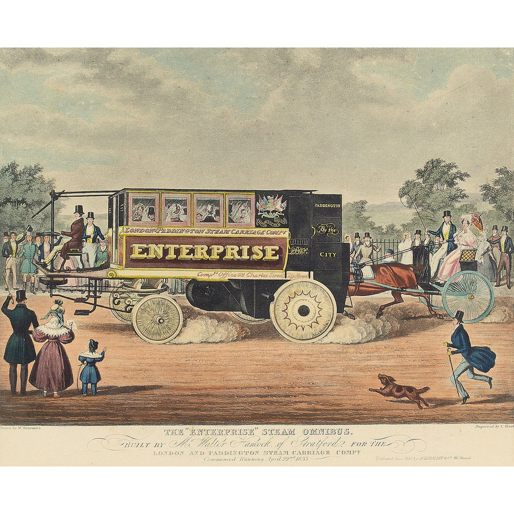 Walter Hancock’s Enterprise Steam Omnibus, 19th-Century Hand-Coloured ...