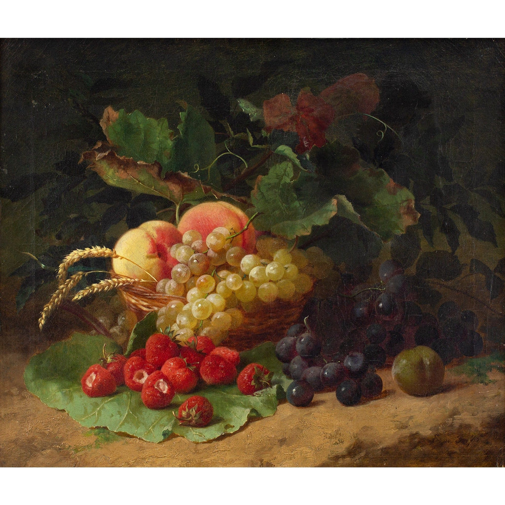 Edouard Fleury, Still Life With A Basket Of Fruit – Brave Fine Art