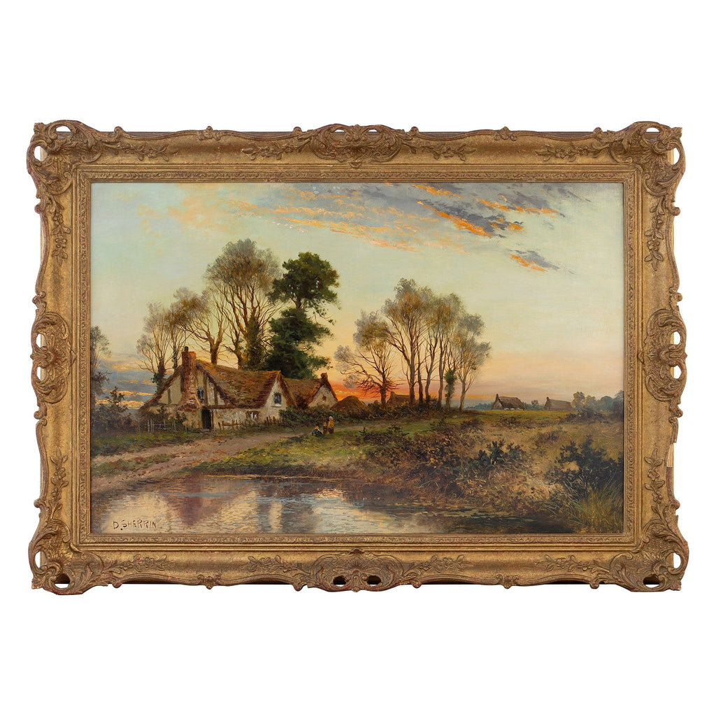 Daniel Sherrin, Landscape With Cottages & Pond