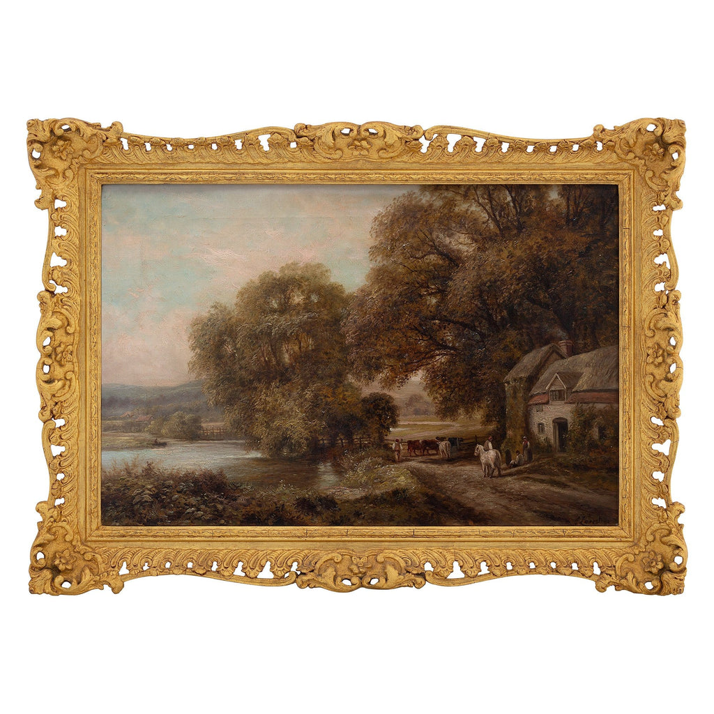 John Langstaffe, Warm Pastoral Scene With Water Meadow – Brave Fine Art