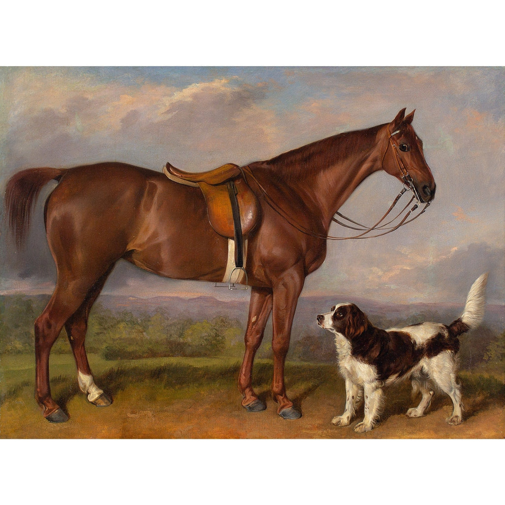 John Ferneley Snr (Circle), Study Of A Chestnut Hunter & Spaniel In A ...