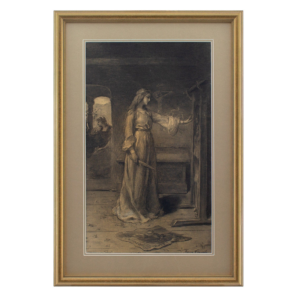 Anna Cramer, Interior Scene With Woman Holding A Dagger – Brave Fine Art