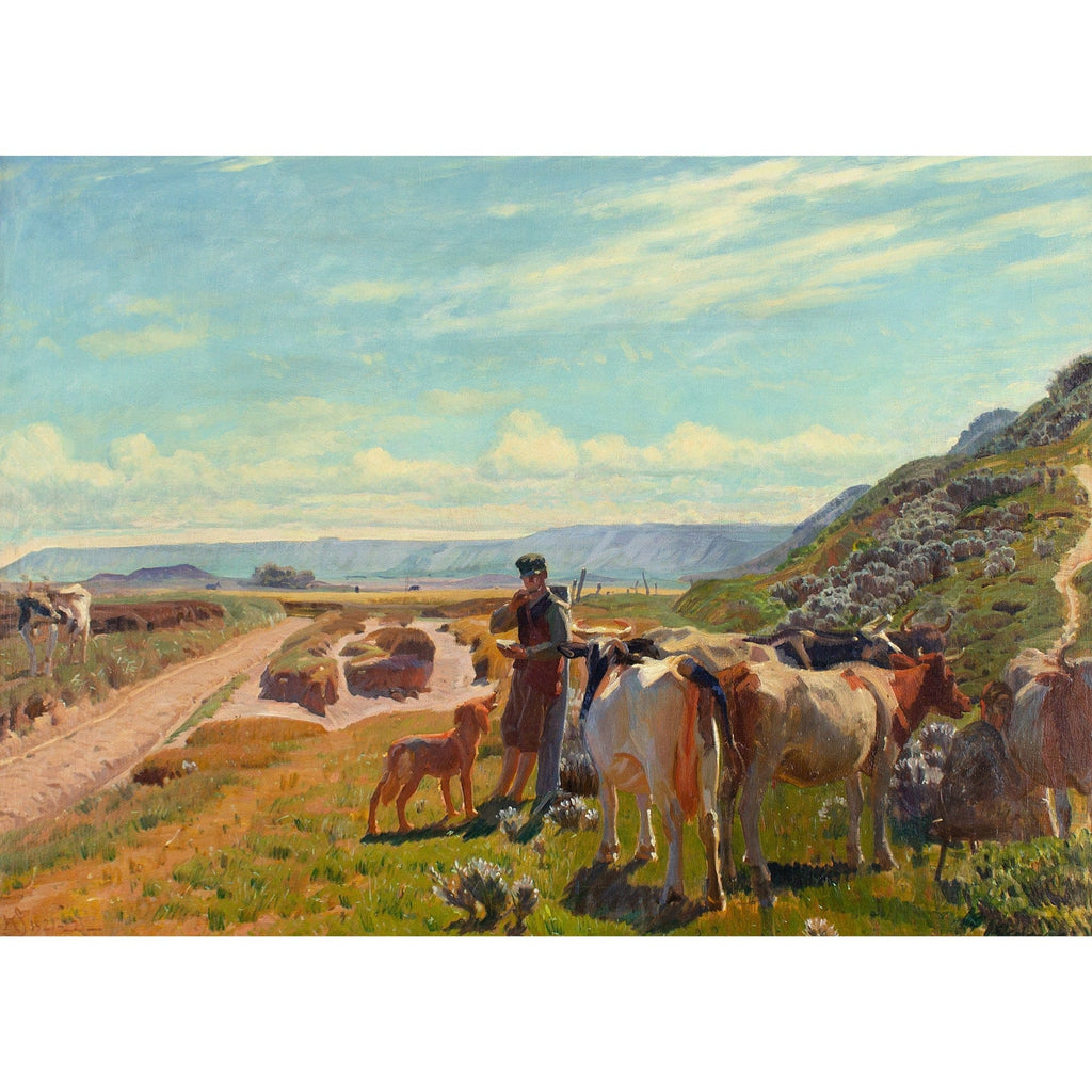 Knud Sinding, Pastoral Scene With Shepherd – Brave Fine Art