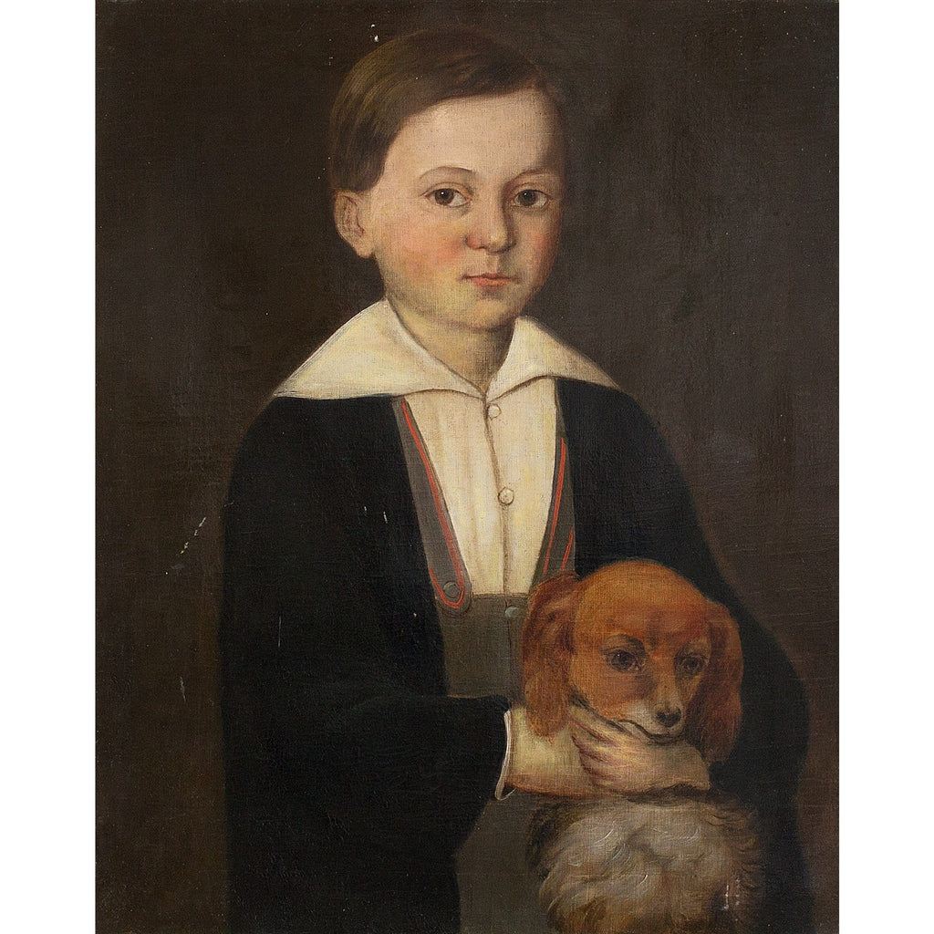 Portrait Of A Boy With A Dachshund – Brave Fine Art