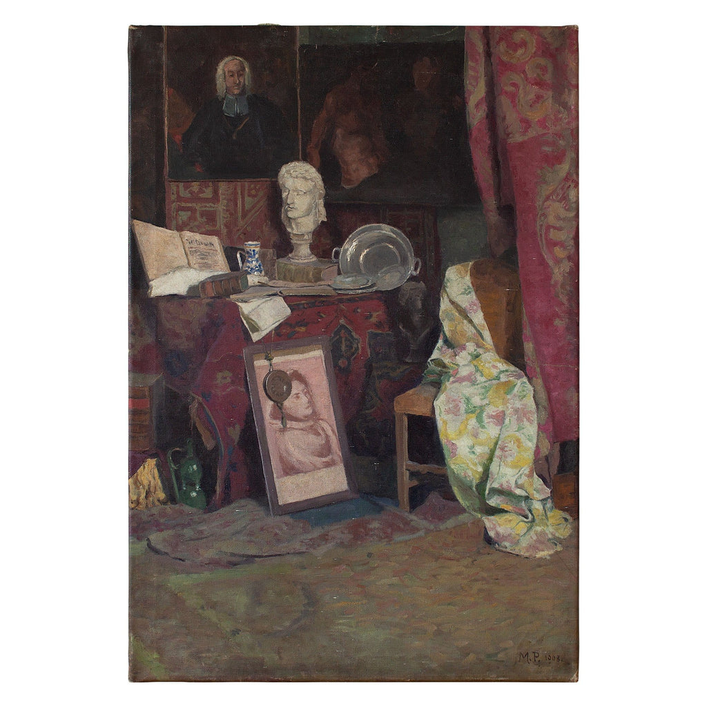 Still Life With Table, Chair, Paintings & Ornaments – Brave Fine Art