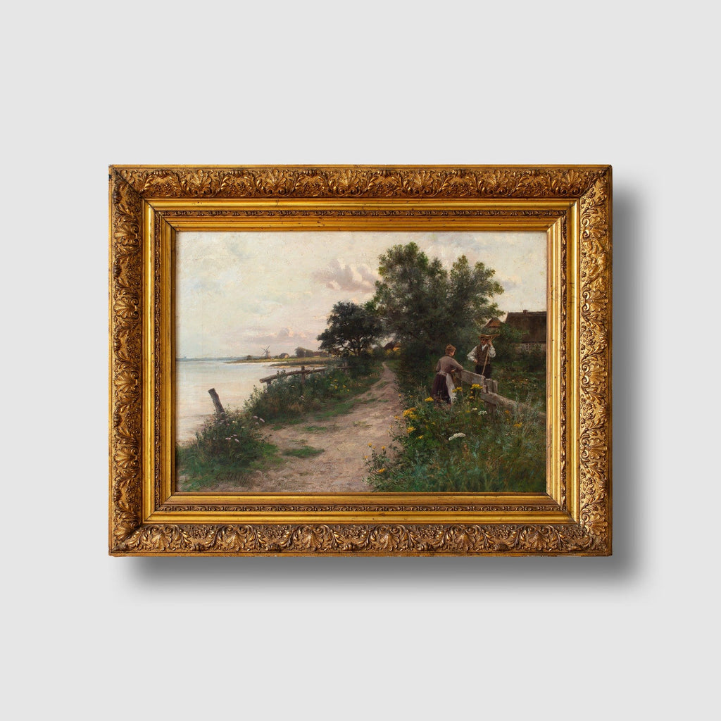 Early 20th-Century Danish Genre Scene With Coastal Track